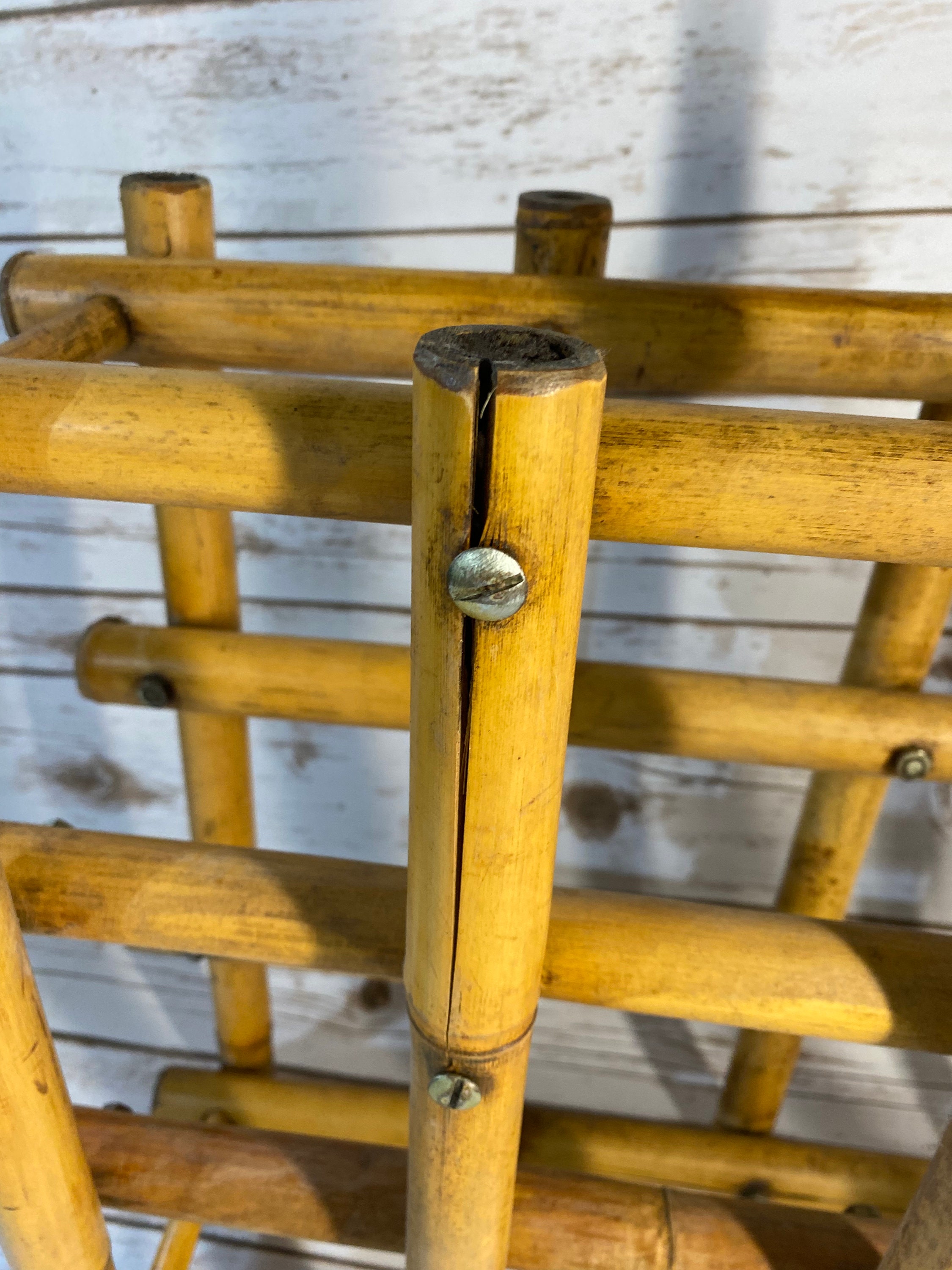 Vintage Bamboo Wine Rack Folding Accordion MCM Tiki Boho Wine Holder - Etsy