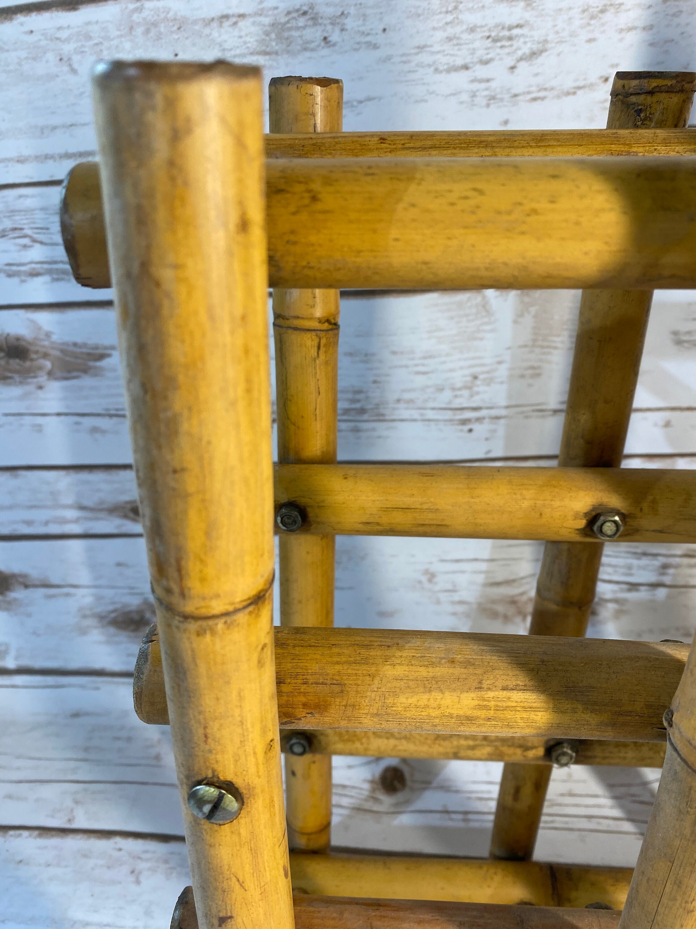 Vintage Bamboo Wine Rack Folding Accordion MCM Tiki Boho Wine - Etsy