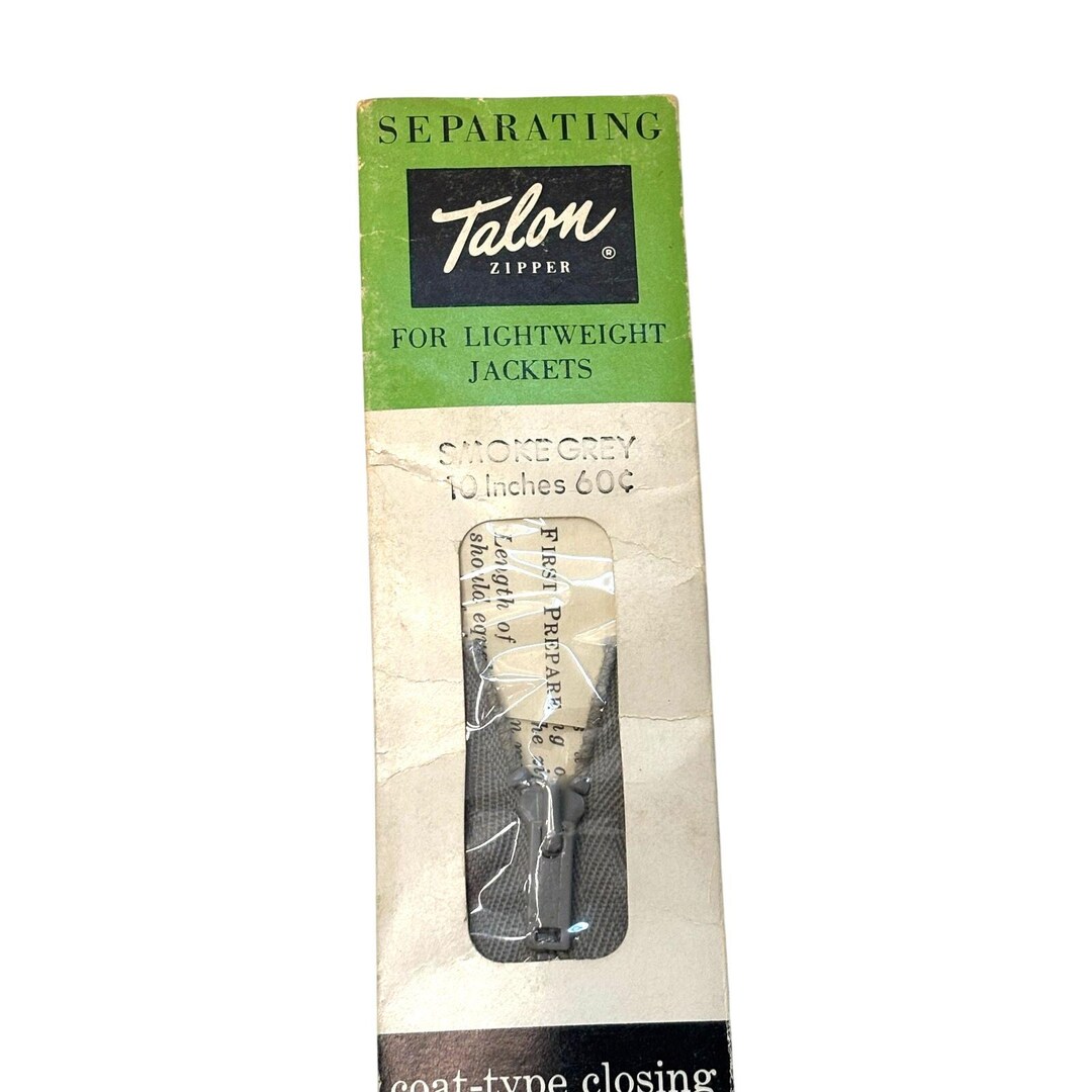 Vintage Talon Zipper Separating Lightweight Jackets 10 Inch Smoke Grey ...