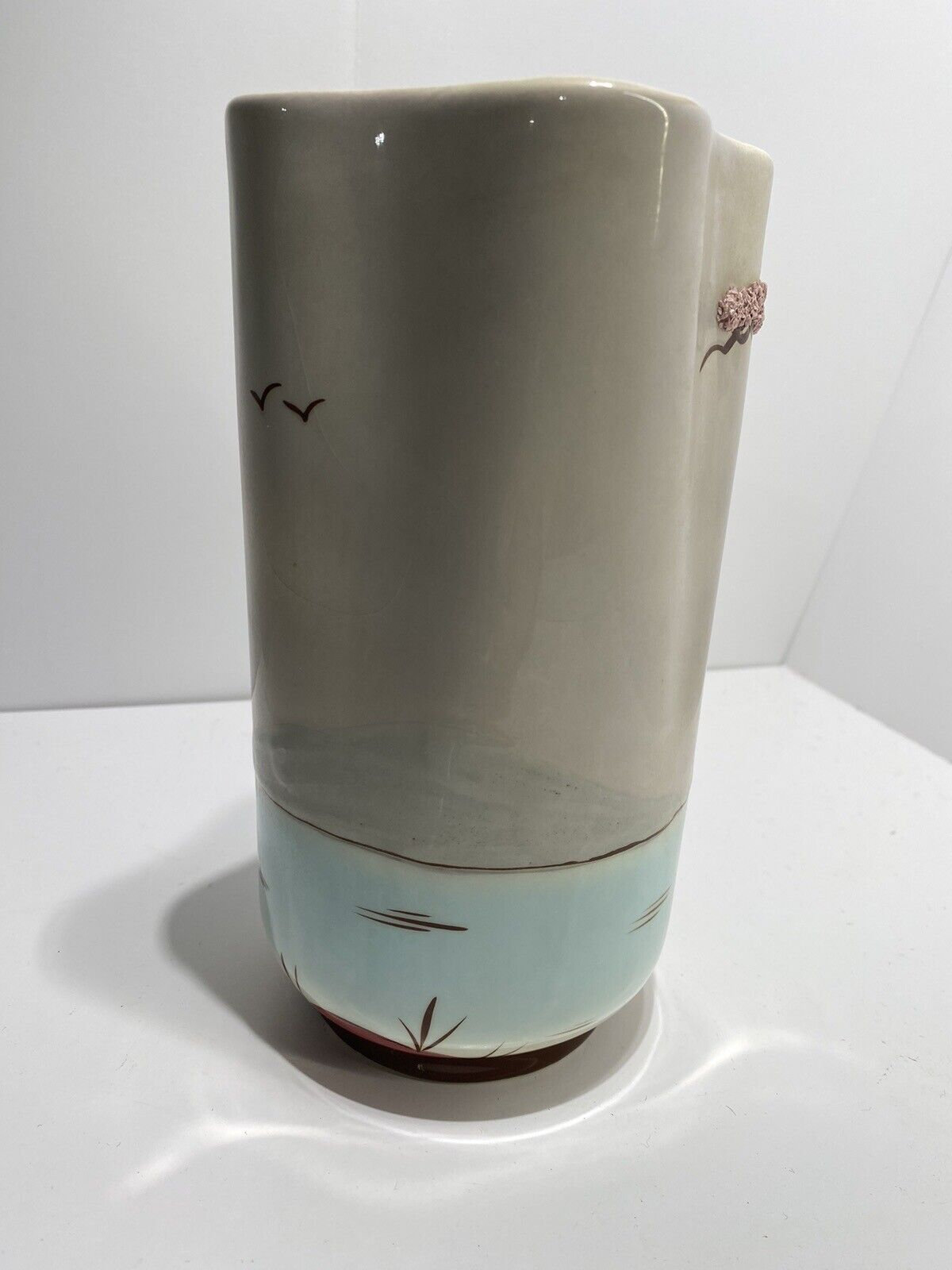 Vintage Weil Ware Hand Decorated 8 Ming Tree Raised Leaves Vase ...