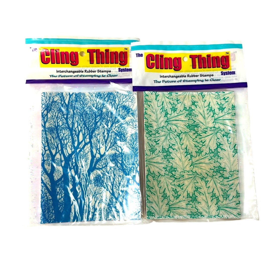 Large Cling Mount Stamps Trees Leaves 5.5x4.25" NEW Scrapbooking ...