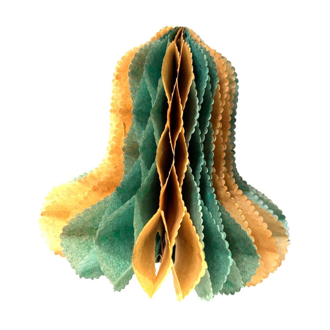Vintage Honeycomb Crepe Paper Christmas Bells Set of 3 Green Gold 6" - Etsy