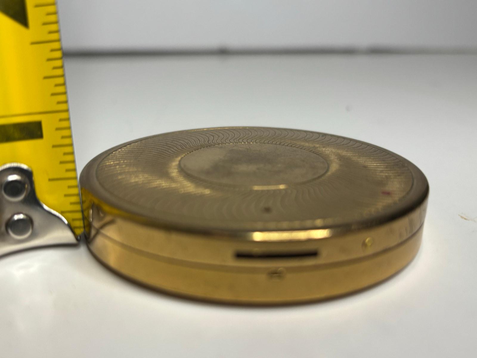 Vintage MCM Merle Norman Empty Powder Compact Boomerang Atomic Age Gold ...