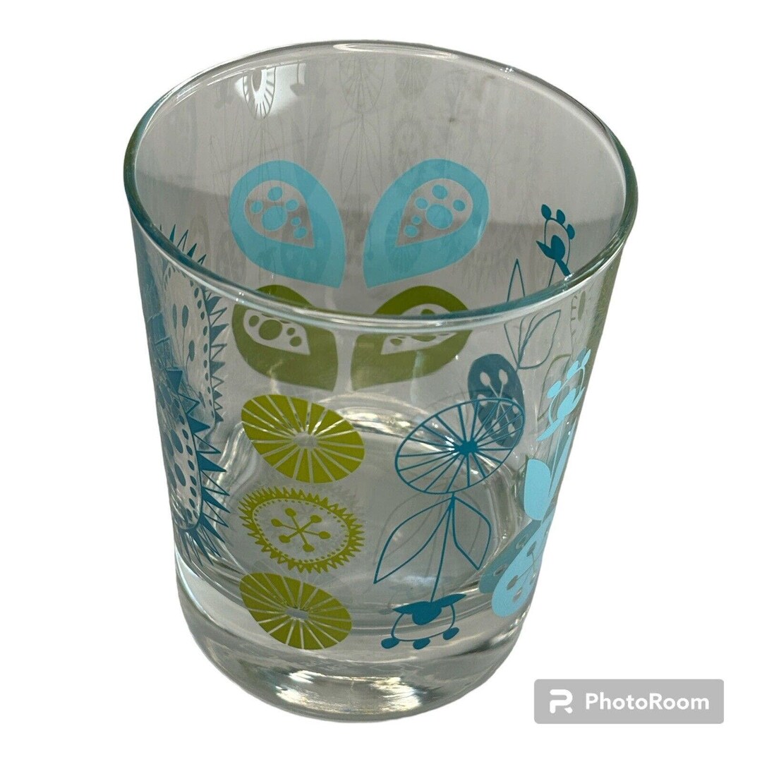 IKEA Lowball Drinking Glass, MCM Atomic Age Style Beachy Coastal Retro ...