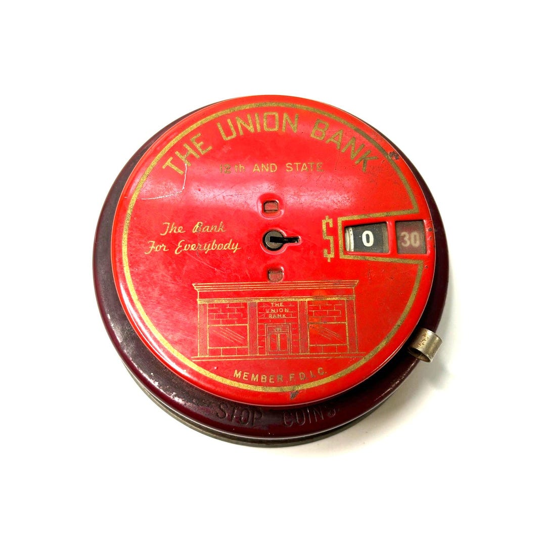 Vintage Add-o-bank 1942 Metal Coin Bank the Union Bank NO KEY - Etsy