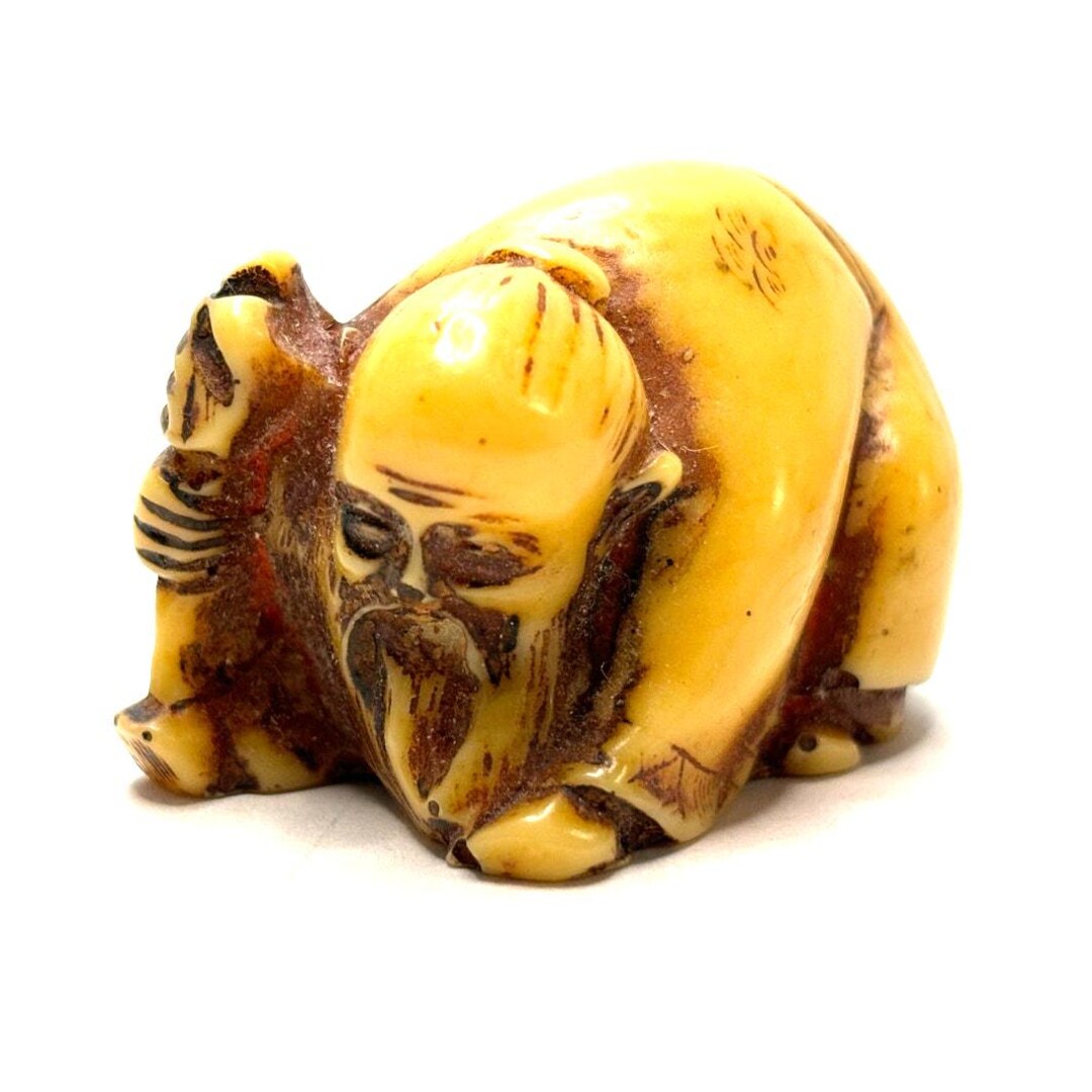 Vintage Asian Resin Figurine Man W Staff Approximately 1" X 1.5" - Etsy
