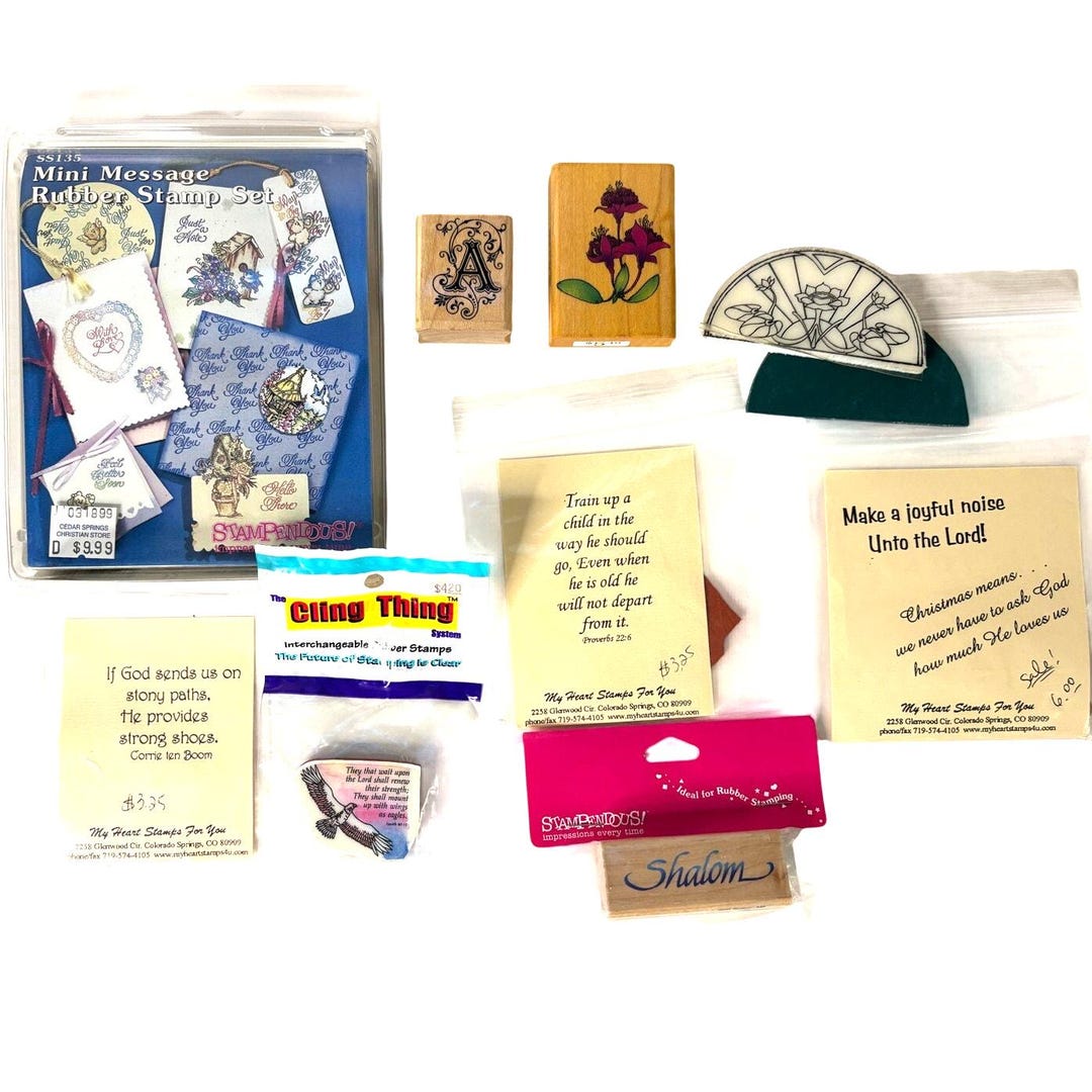 Christian Religious Rubber Stamp Lot NEW Scrapbooking Cardmaking Cling ...