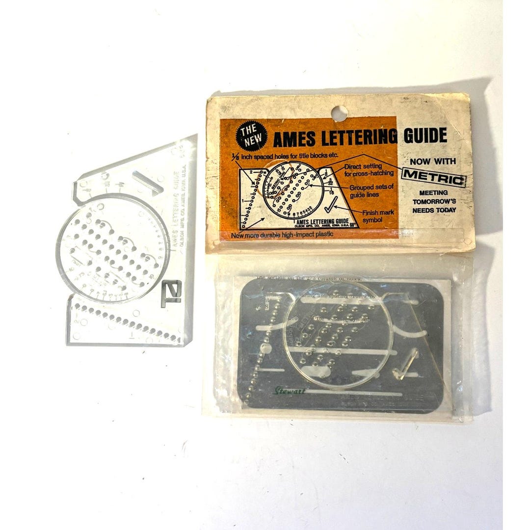 2 Vintage Ames Lettering Guides 1 New in Package Drafting Instrument - Etsy