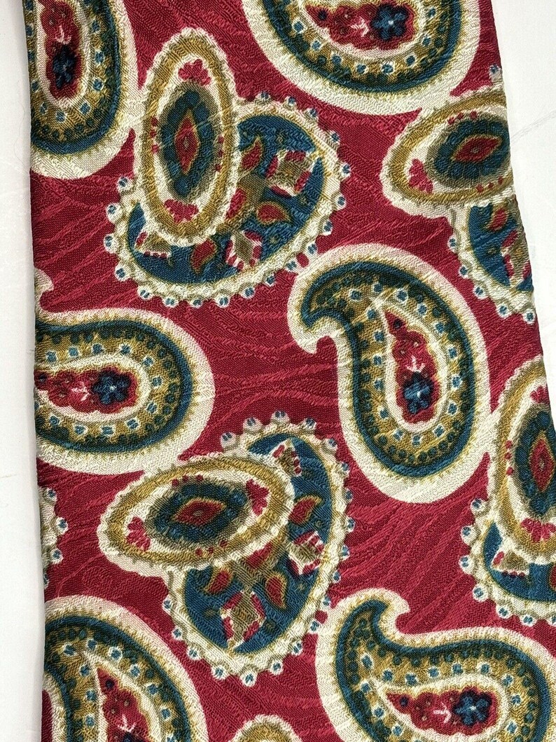 Vintage 80s 90s Silk Neck Ties (2) Paisley Purple Gold Men Tie Pavia ...