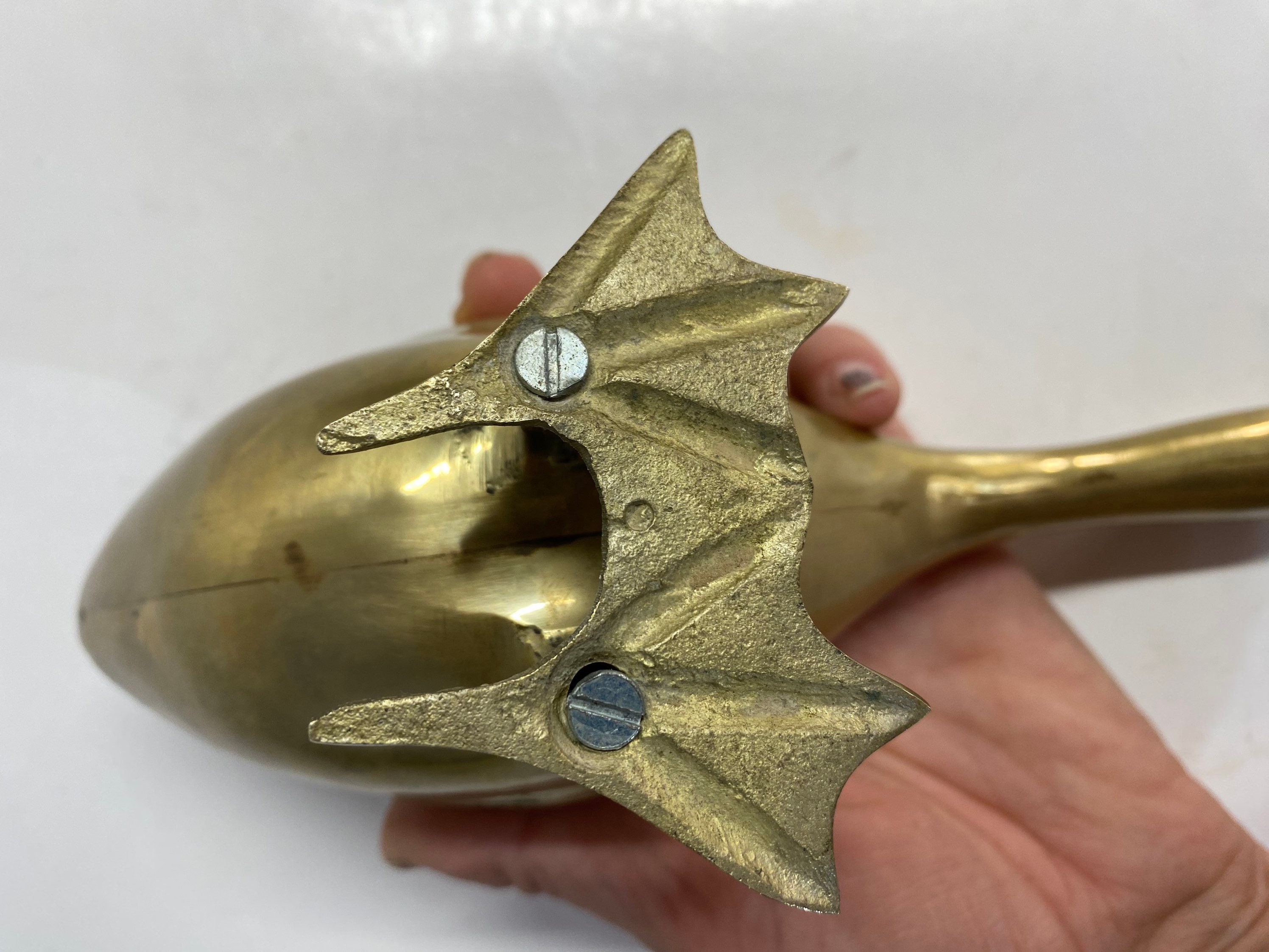 Vintage Brass Goose Figurine Mid Century Honking Duck Statue MCM Decor ...