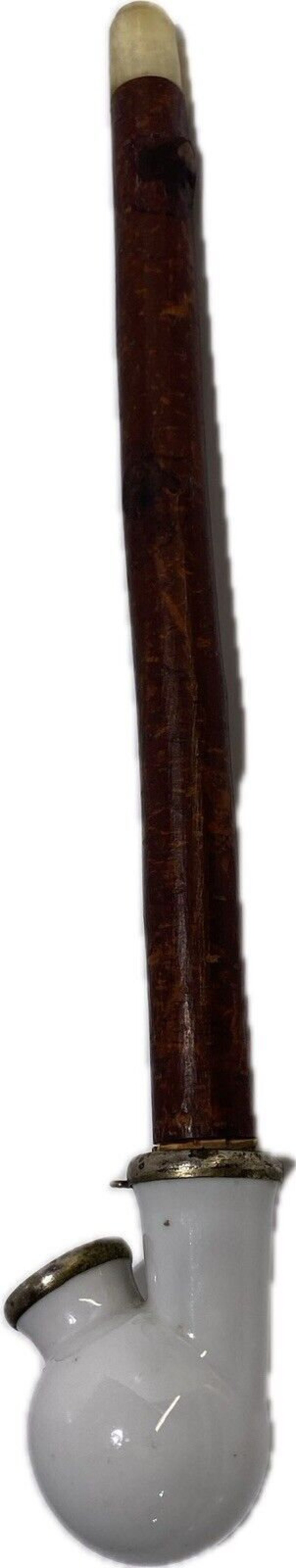 Antique German Tobacco Long Pipe Porcelain Chamber Wood Stem - Etsy