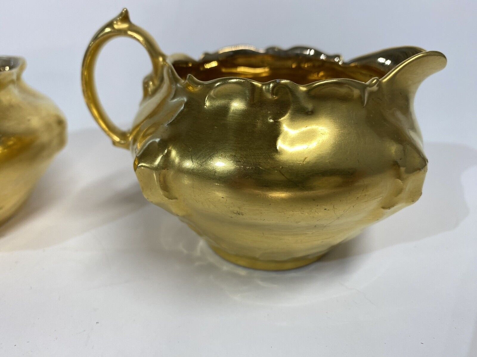 Antique RC Moliere Bavaria Porcelain Gold Creamer Sugar Set Signed 1891 ...