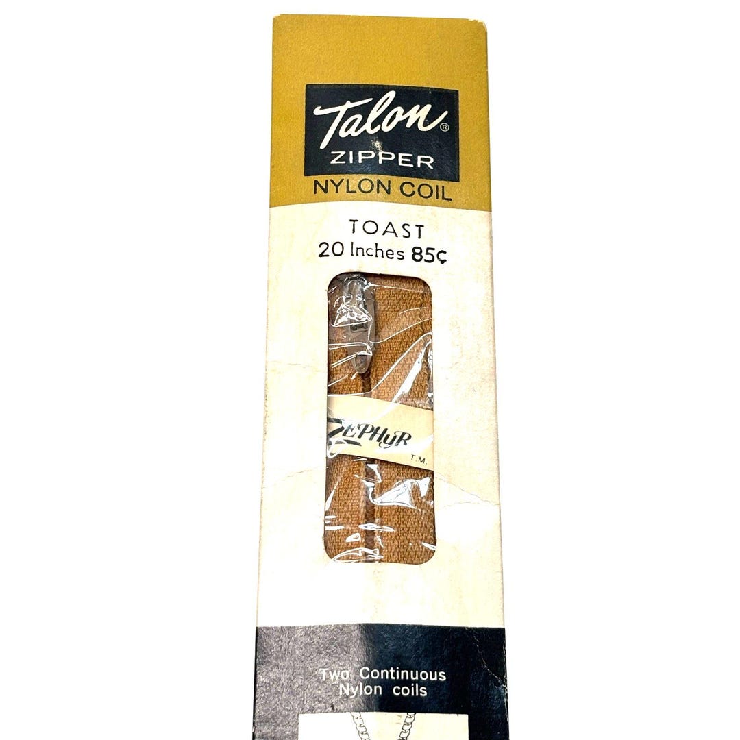 Vintage Talon Zipper Nylon Coil 20 Inch Toast Brown Zephyr Deadstock - Etsy