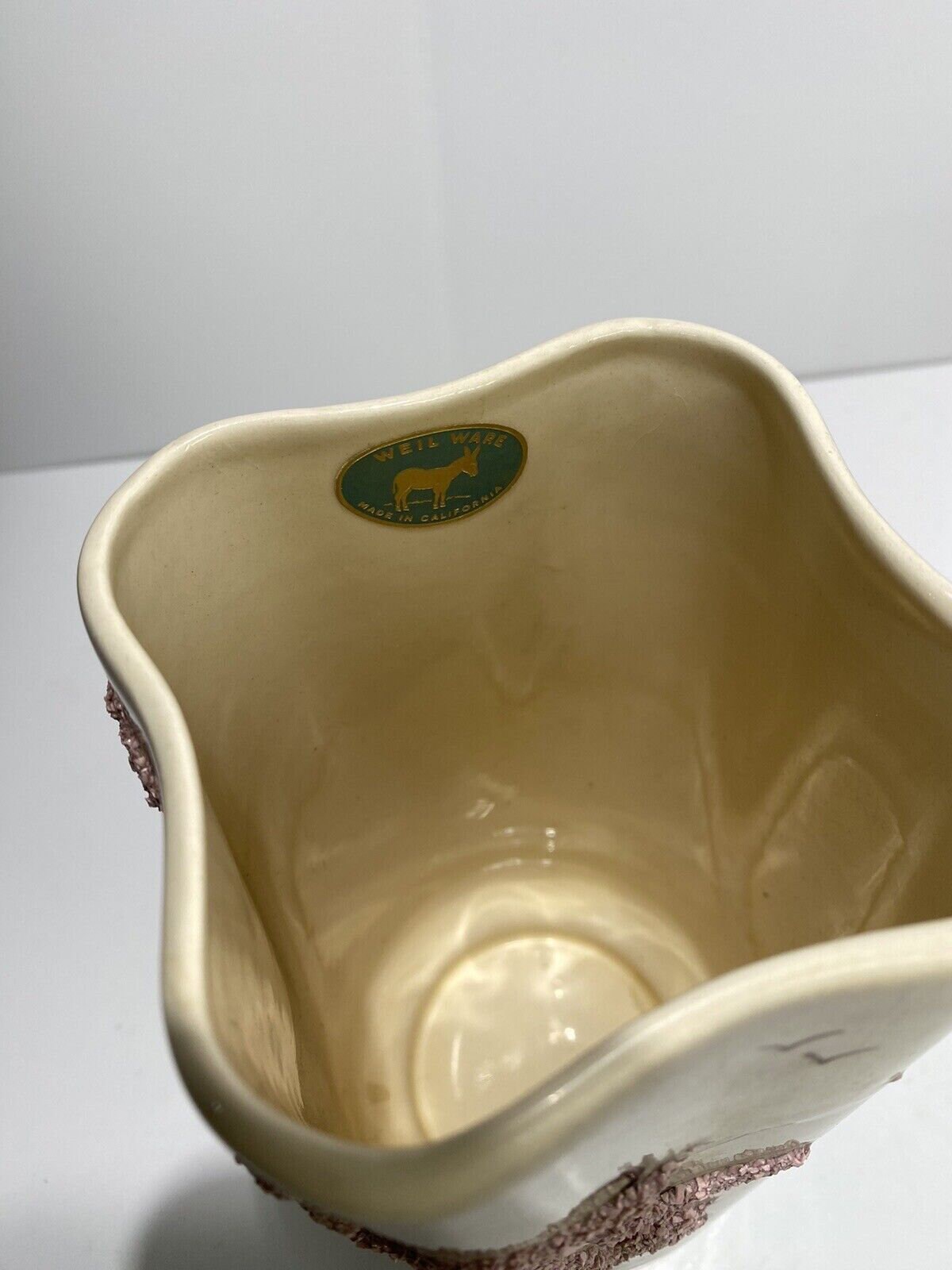 Vintage Weil Ware Hand Decorated 8 Ming Tree Raised Leaves Vase ...