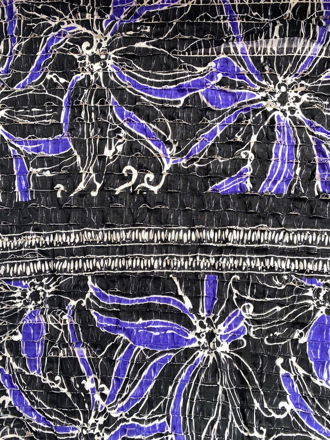 Blue Movement Ruffled Poly - Apparel Fabric- by the Yard- Ruffle ...