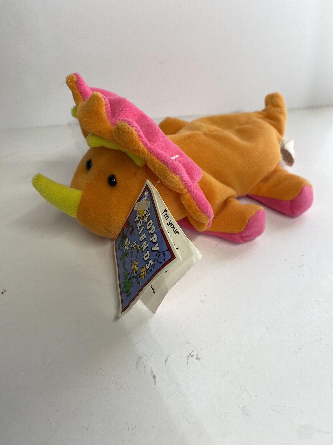 7" Floppy Friends Trixie Dinosaur Stuffed Animal Bean Plush Triceratops ...