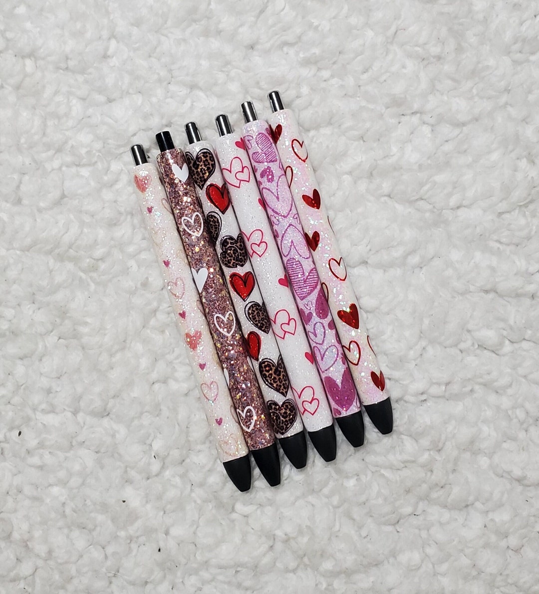 Ready to Ship Valentines Day Glitter Pen, Custom Epoxy Glitter Pen ...