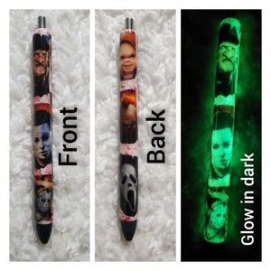 Halloween Spooky Glitter Pen, Custom Epoxy Glitter Pen, Custom Gel Pen ...