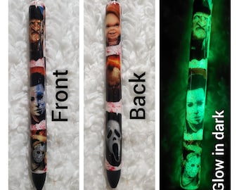 Halloween Spooky Glitter Pen, Custom Epoxy Glitter Pen, Custom Gel Pen ...