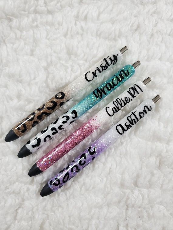 Personalized Glitter Gel Pen Custom Epoxy Glitter Pen Custom - Etsy