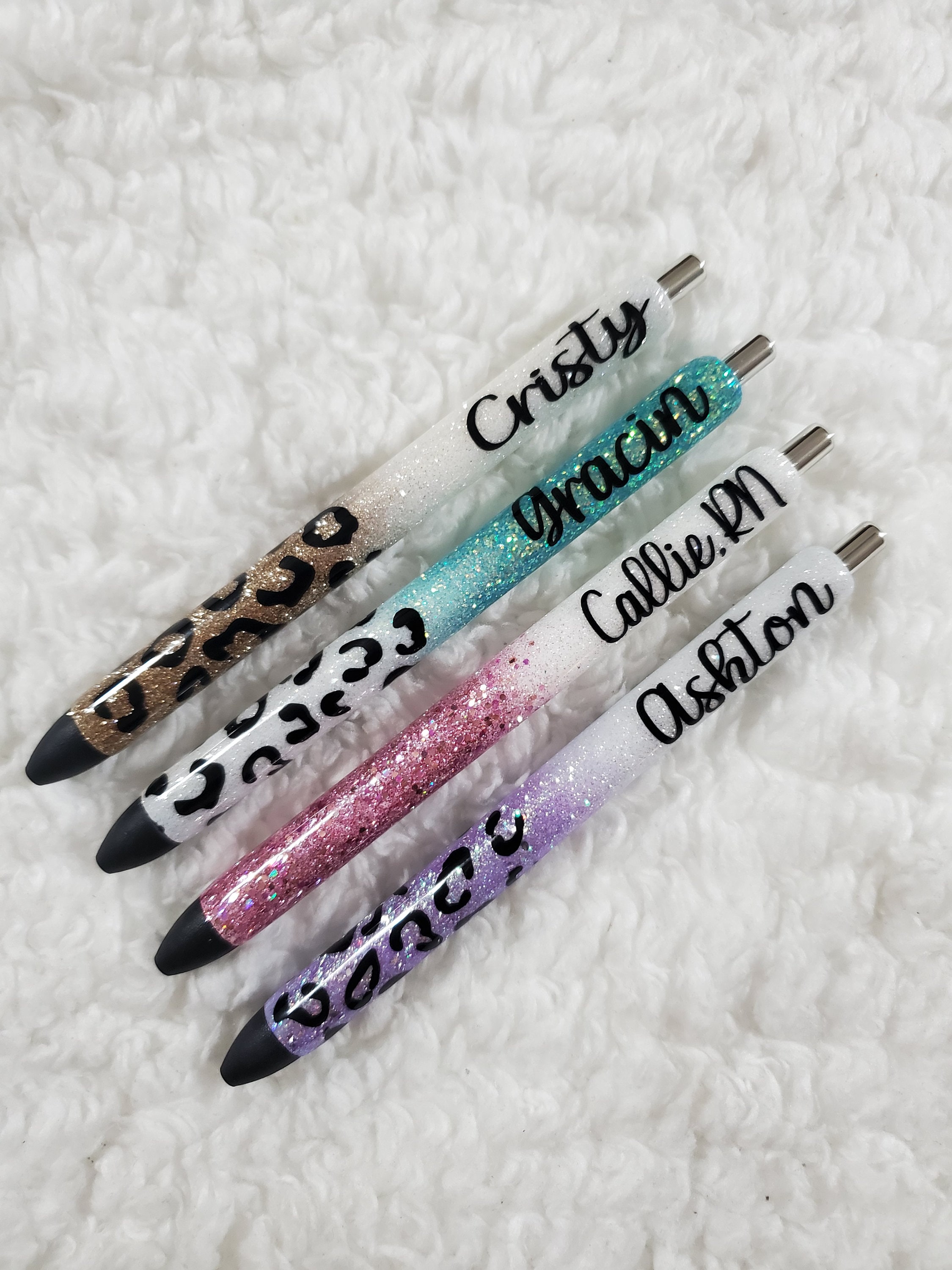Personalized Glitter Gel Pen Custom Epoxy Glitter Pen Custom - Etsy