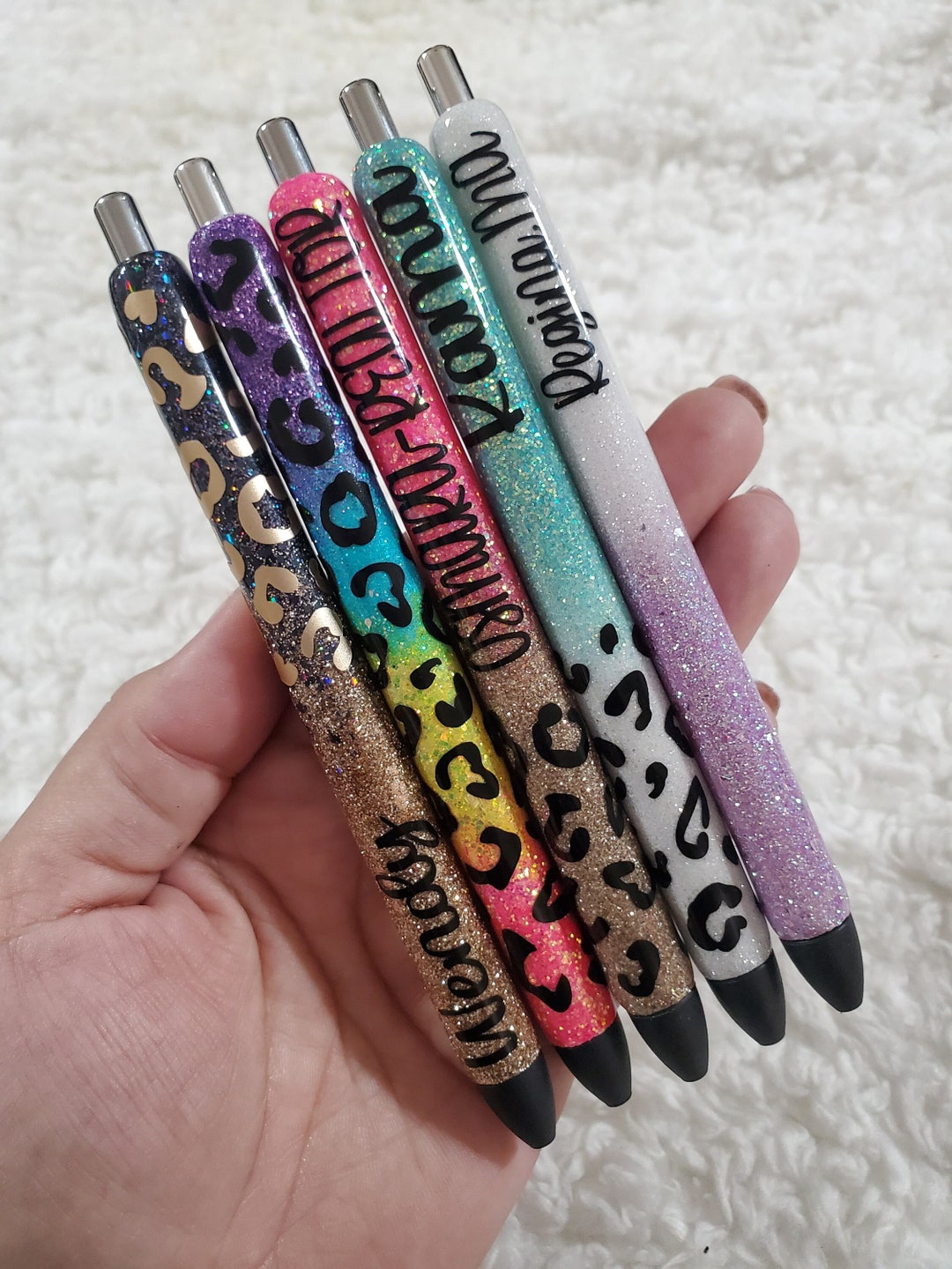 Personalized Glitter Gel Pen, Custom Epoxy Glitter Pen, Custom Gel Pen ...