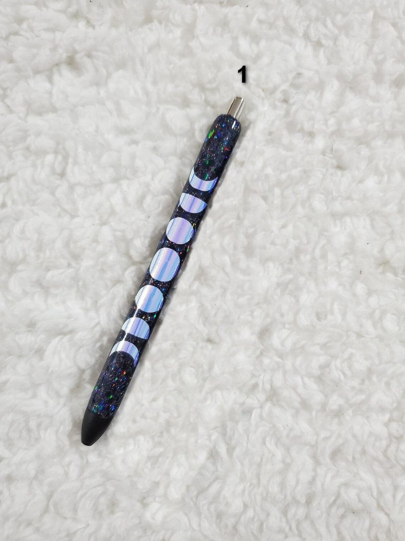 Phases of the Moon Glitter Gel Pen, Custom Epoxy Glitter Pen, Custom ...