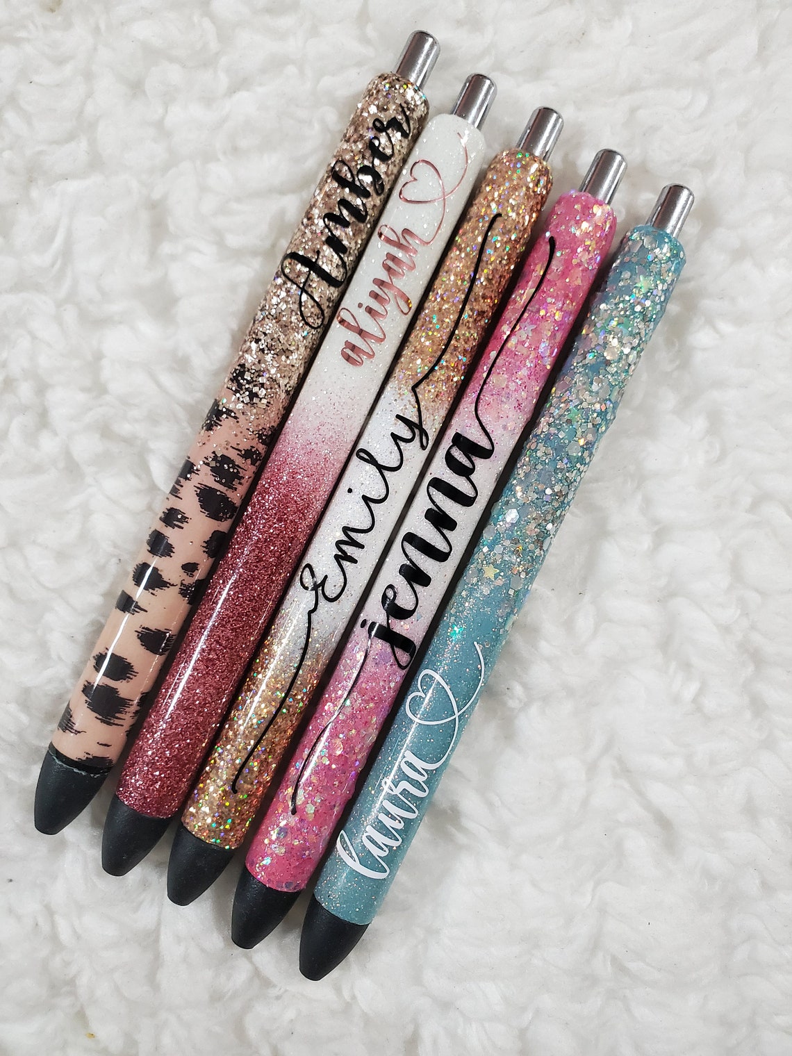 Personalized Glitter Gel Pen Custom Epoxy Glitter Pen Custom - Etsy