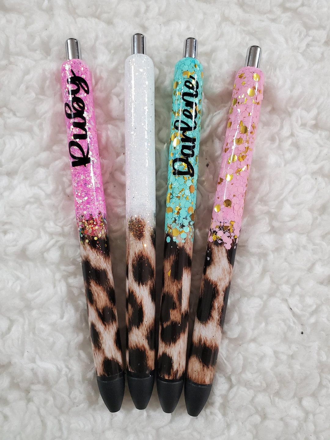 Personalized Glitter Gel Pen, Custom Epoxy Glitter Pen, Custom Gel Pen ...