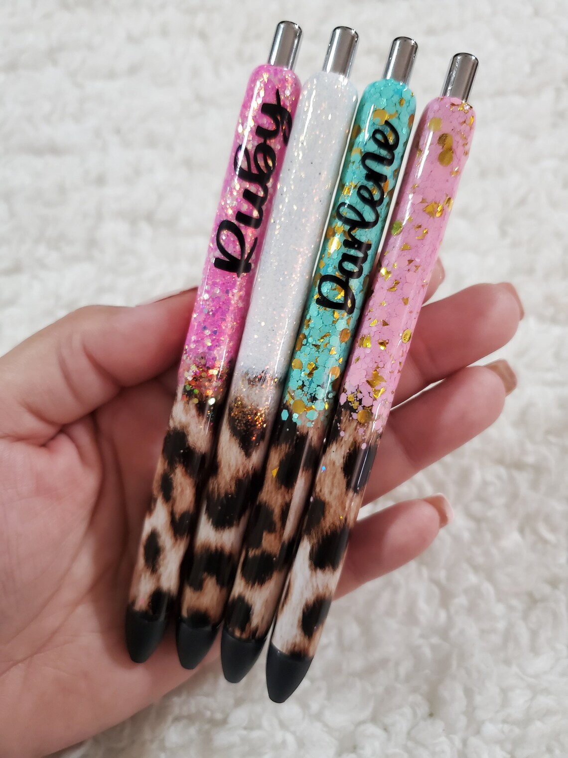 Personalized Glitter Gel Pen, Custom Epoxy Glitter Pen, Custom Gel Pen ...