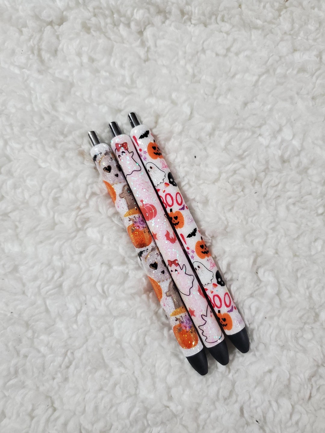 Halloween Spooky Glitter Pen, Custom Epoxy Glitter Pen, Custom Gel Pen ...