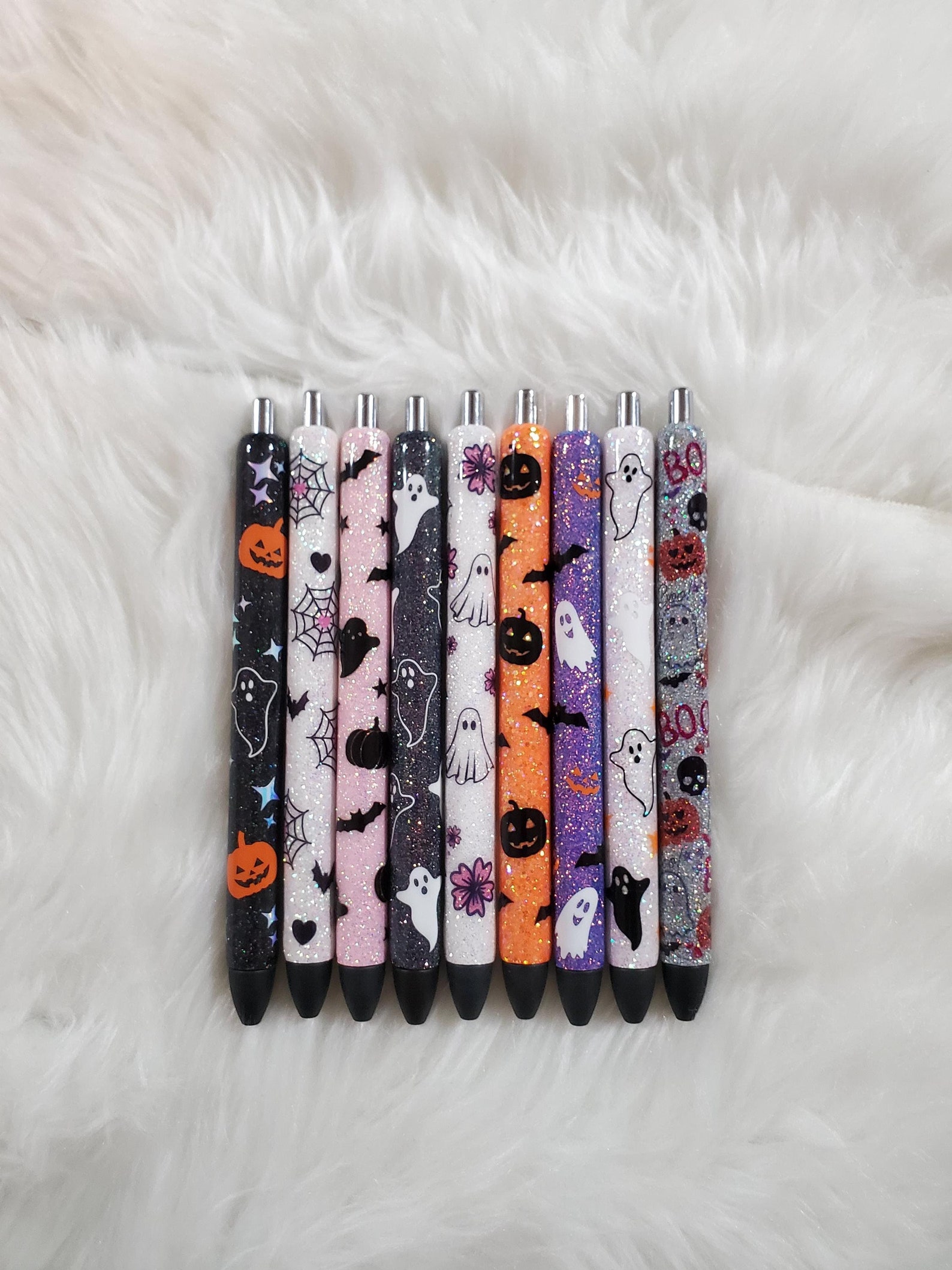 Halloween Spooky Glitter Pen, Custom Epoxy Glitter Pen, Custom Gel Pen ...