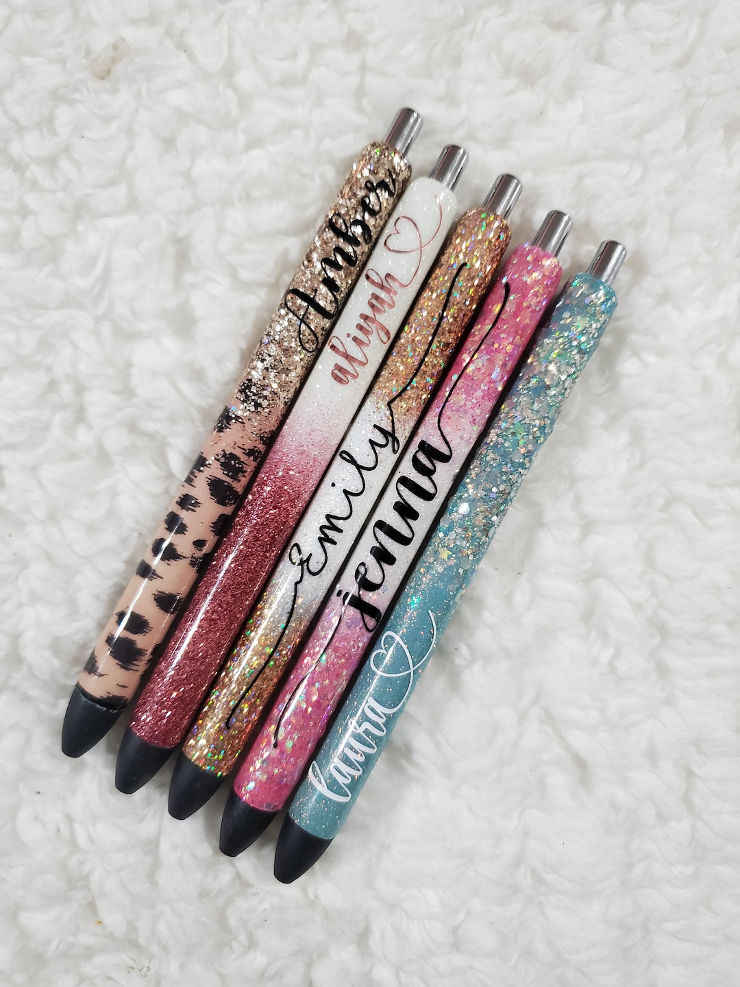 Personalized Glitter Gel Pen, Custom Epoxy Glitter Pen, Custom Gel Pen ...