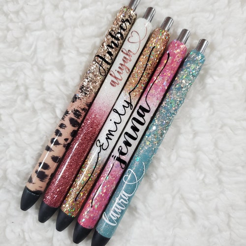 Personalized Glitter Gel Pen Custom Epoxy Glitter Pen Custom - Etsy
