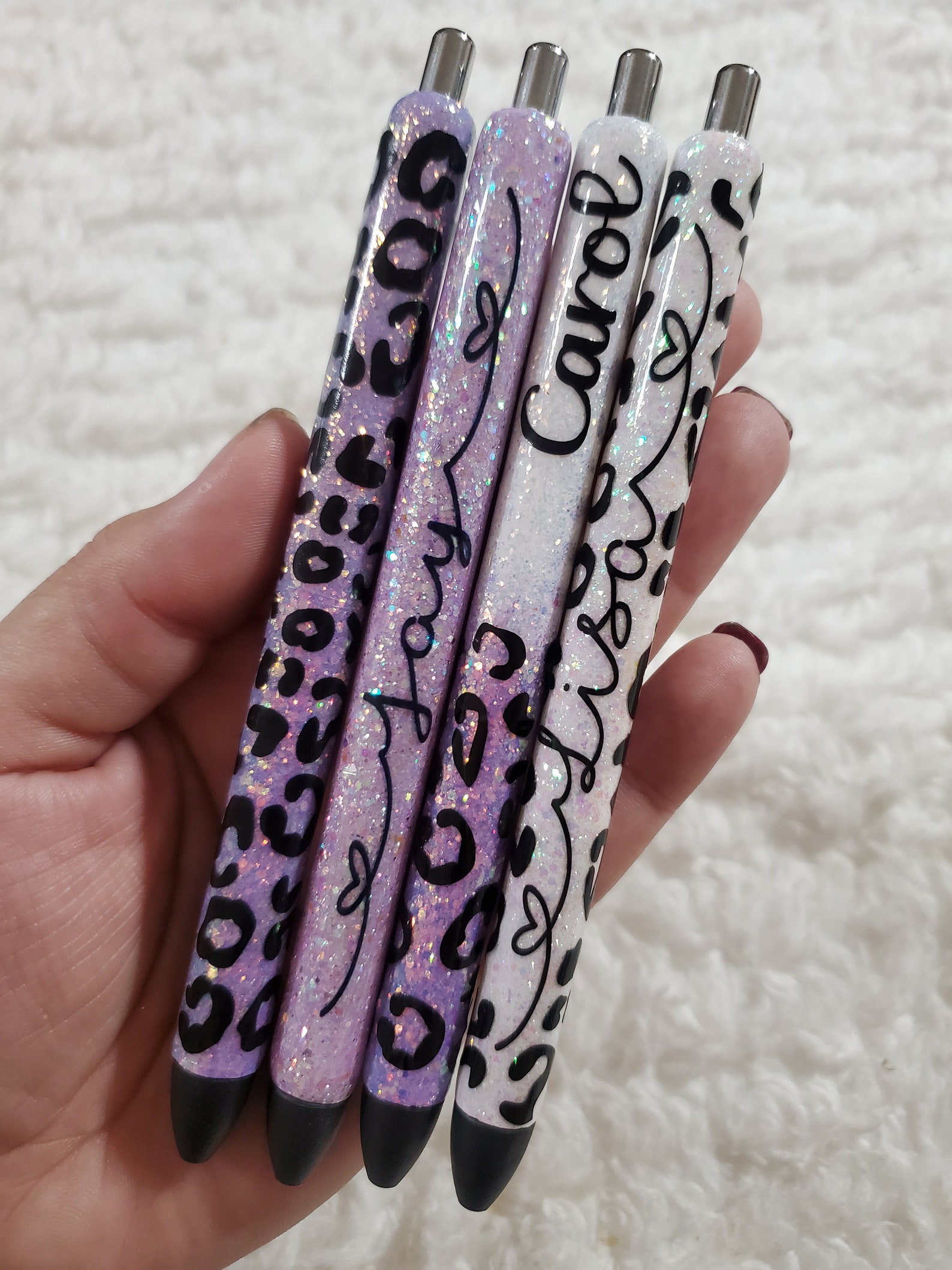 Personalized Glitter Gel Pen, Custom Epoxy Glitter Pen, Custom Gel Pen ...