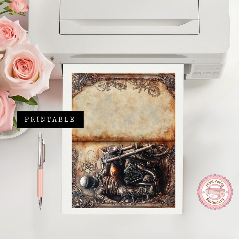 Vintage Classic Chopper Motorcycle Digital Paper Pack – Instant ...