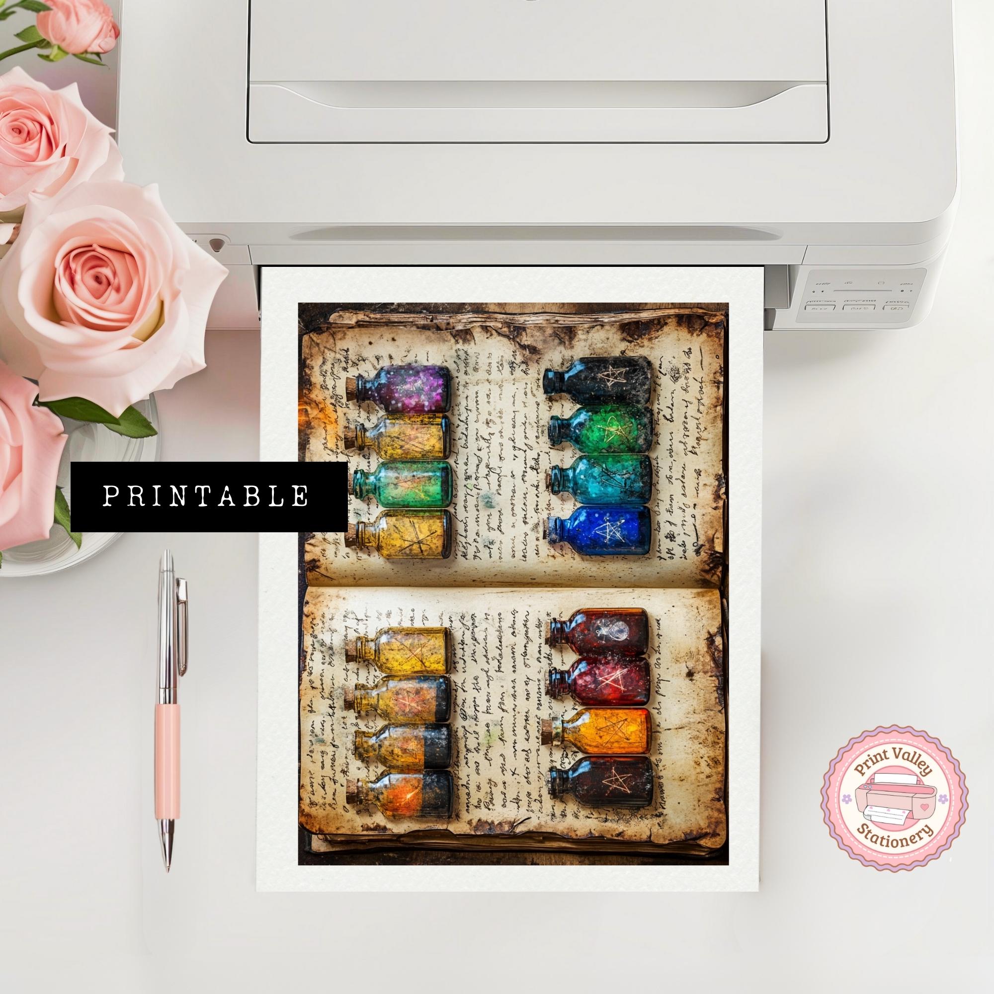 Herbal Printable | Dark Apothecary Pages | Rx Jars & Pharmacy Art Paper ...