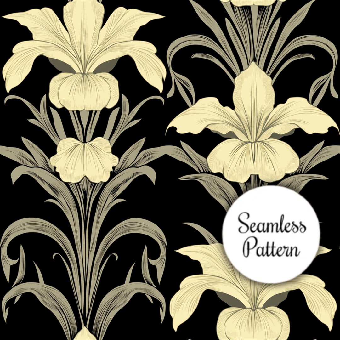 Elegant Floral Digital Seamless Pattern Tile, Classic Flower Design ...