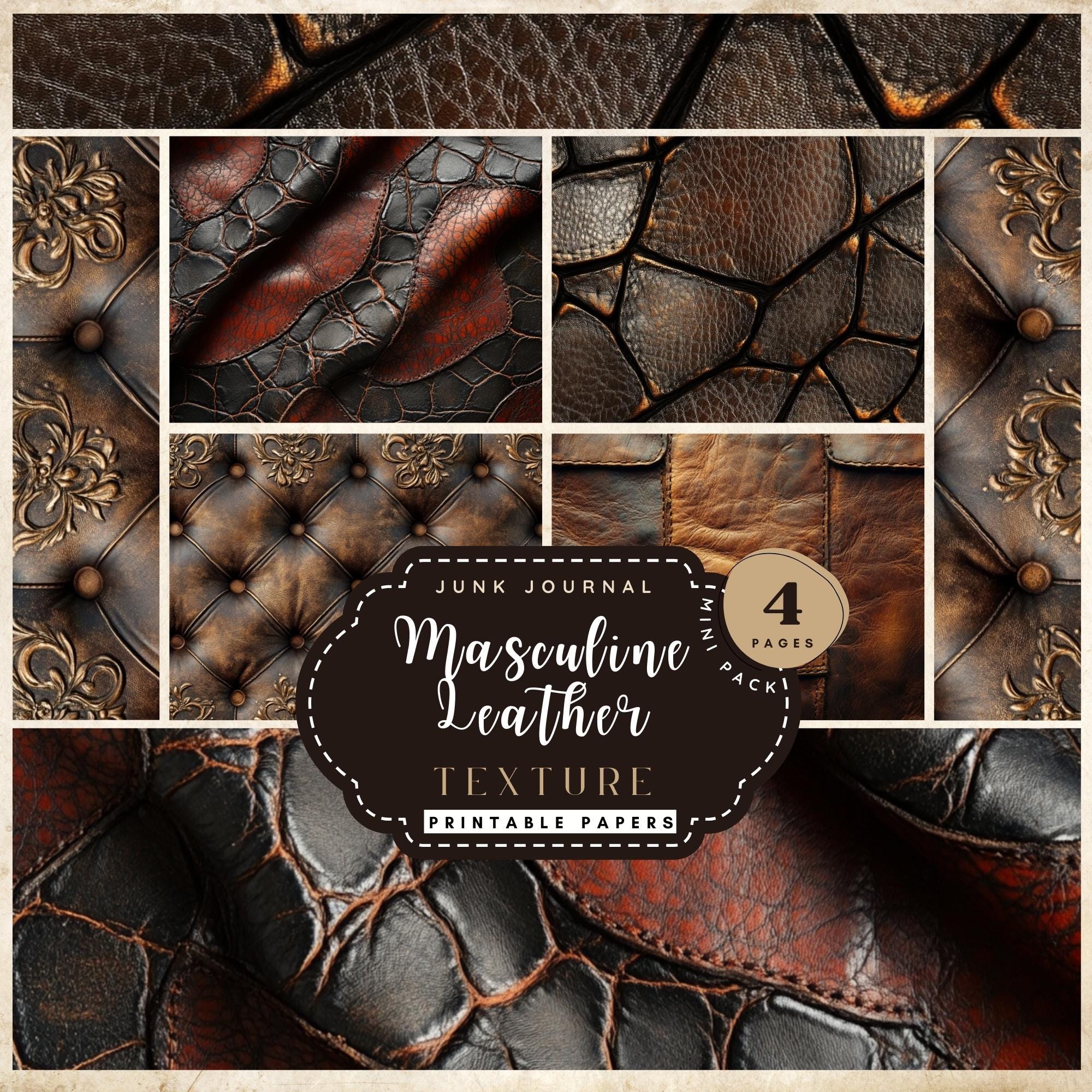 Set of 4 Digital Jpgs 11X8.5, Old Book Covers for Junk Journals, Brown ...