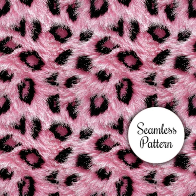 Pink Leopard Seamless Digital Pattern: Animal Print for Crafts, Fashion ...