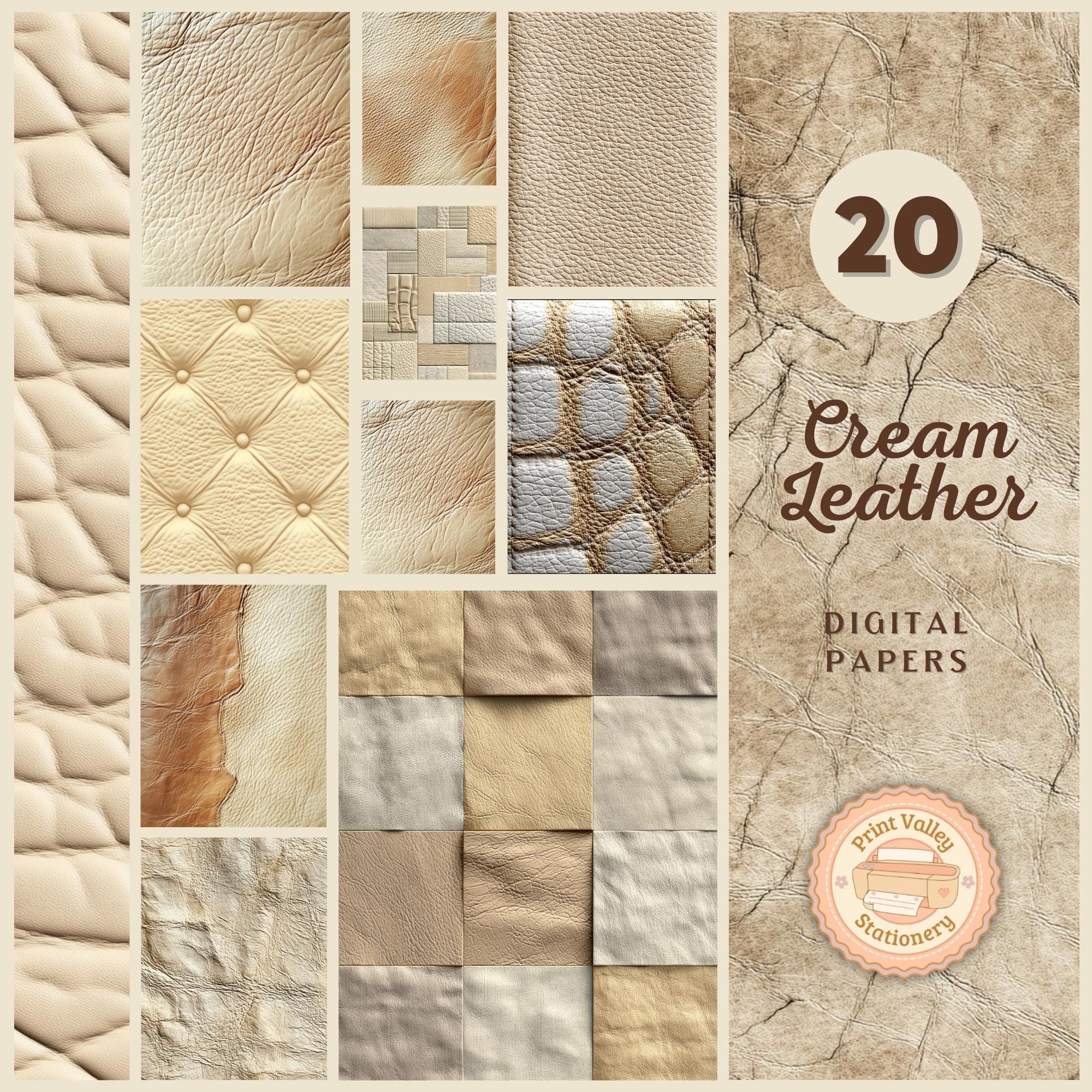 Neutral Leather Texture, Scrappy Papers, Junk Journal Cover, Natural ...