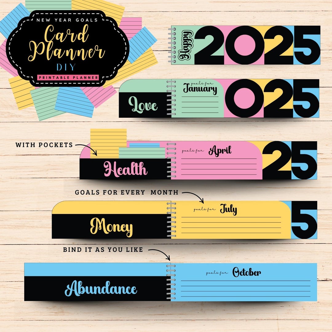Minimal Printable Monthly Planner 2025 New Year Original Gift Goal ...