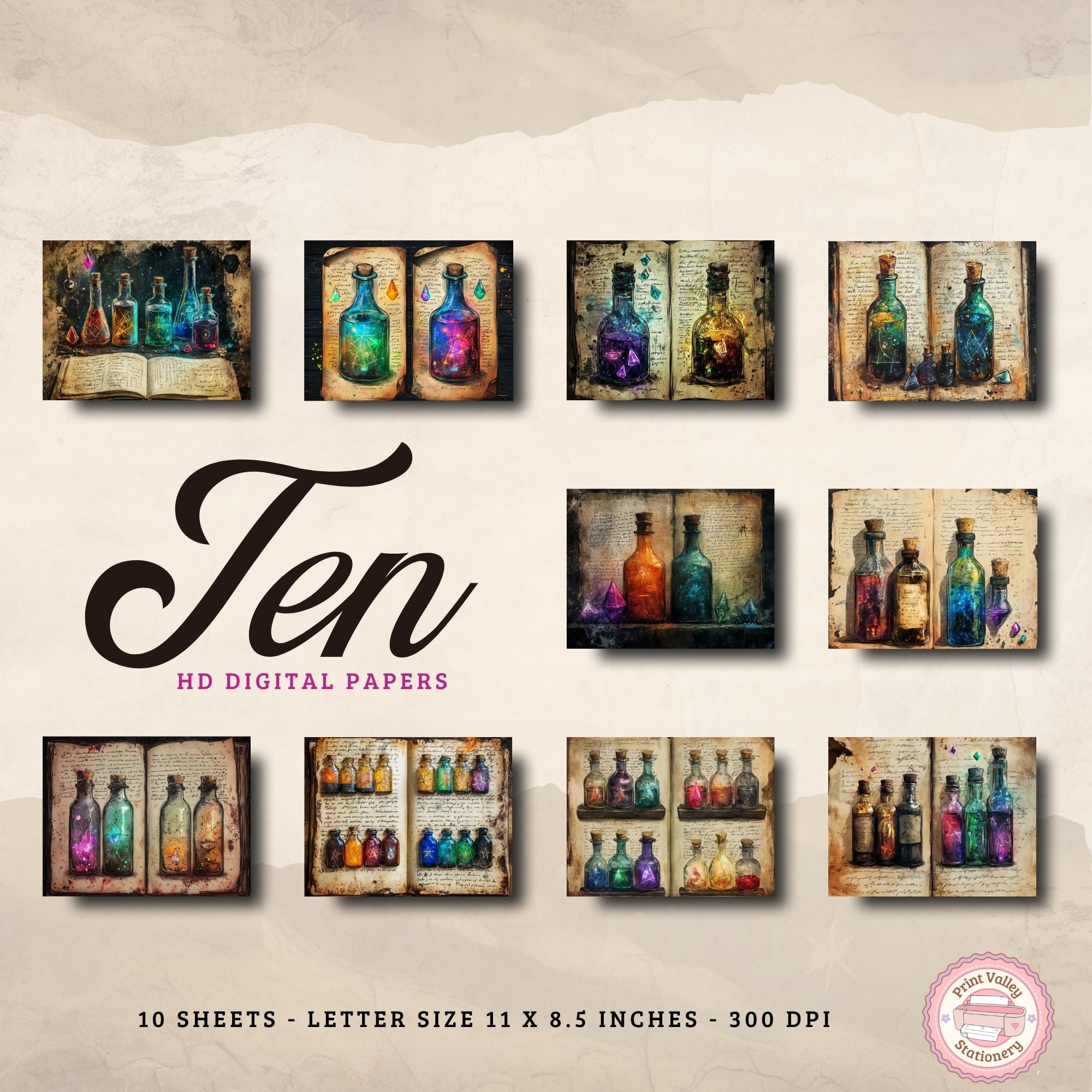 Herbal Printable | Dark Apothecary Pages | Rx Jars & Pharmacy Art Paper ...