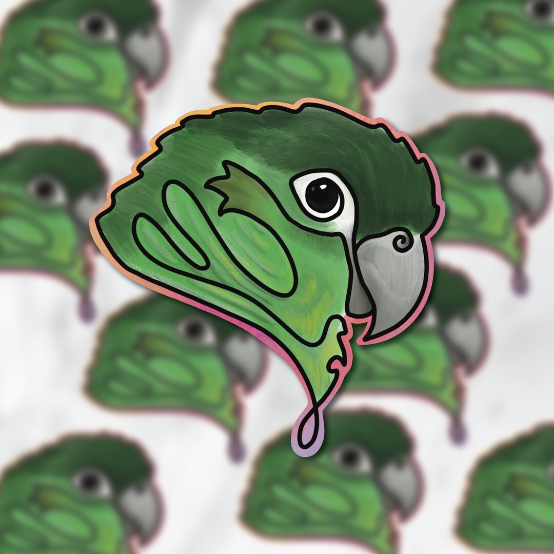 Watercolor Green Cheek Conure Vinyl Sticker – Parrot Art - Etsy