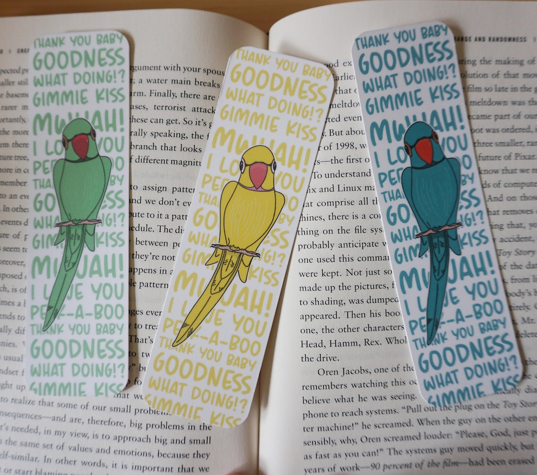 Indian Ringneck Parrot Bookmark - Male and Female Ringneck Parrot ...