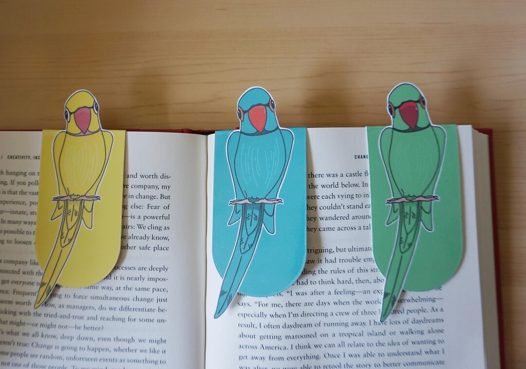 Indian Ringneck Parrot Magnetic Bookmark - Peeking Ringneck Parrot ...