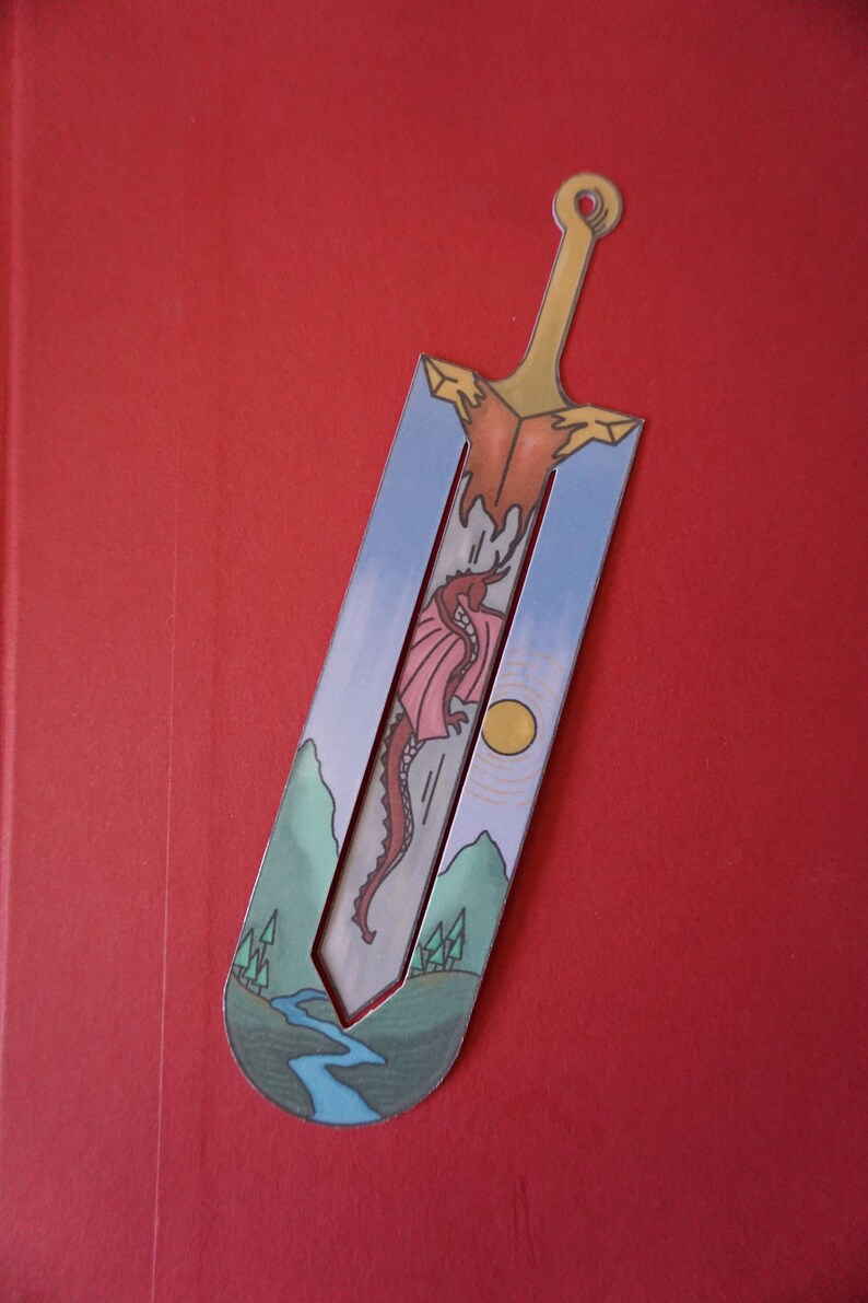 Fantasy Bookmark Series Sword and Fantasy Dragon Bookmark - Etsy
