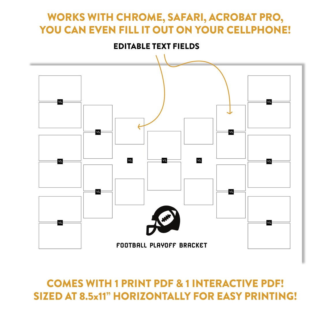 Interactive Football Playoff Bracket Interactive, Fillable and ...