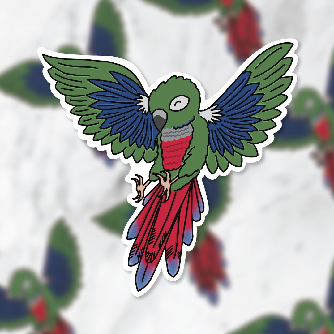 Flying Crimson Bellied Conure Sticker Conure Stickers Bird Art Premium ...