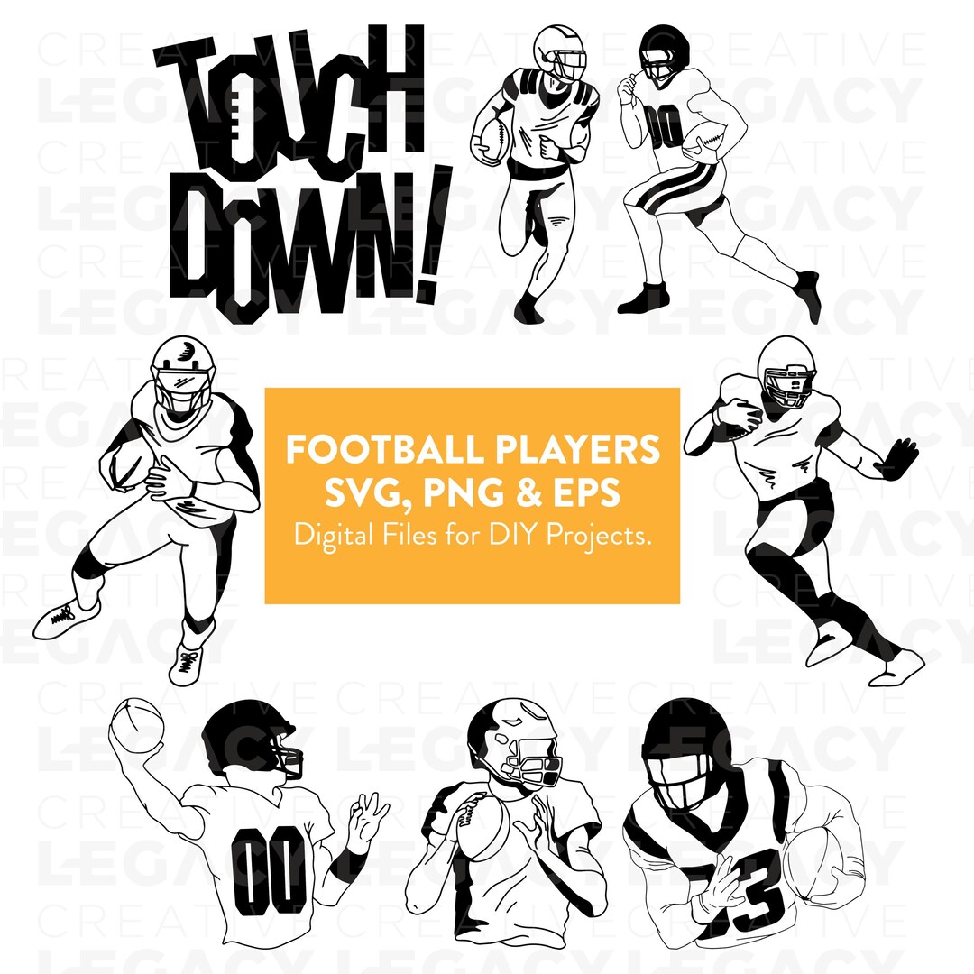 Generic Football Player Positions - SVG, EPS and PNG Digital Files for ...